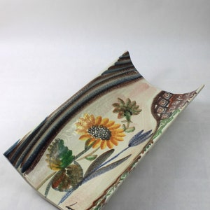 Vintage Italica ARS Half Moon Boat Platter Bowl Hand Painted Floral ...
