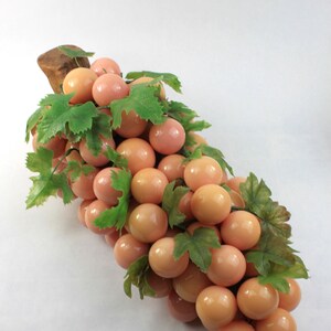 Vintage Lucite Acrylic Grape Cluster Opaque Orange Pink MCM RARE - Etsy