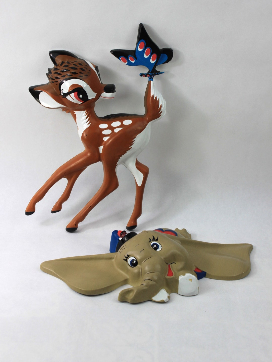 1960s Walt Disney Prod Bambi and Dumbo Plastic 3D Wall Hanging Set - Etsy