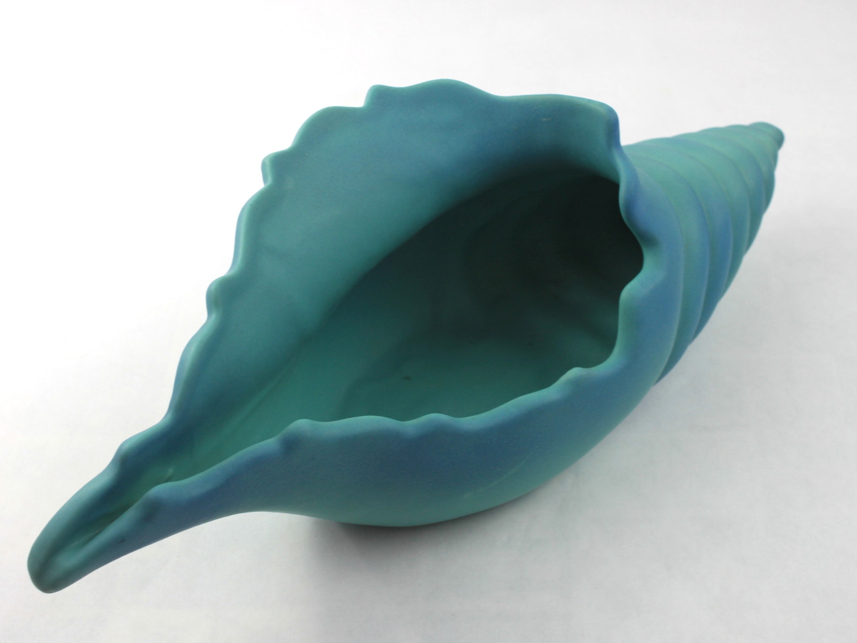 Van Briggle Pottery Blue Colorado Conch Shell Vase Centerpiece - Etsy