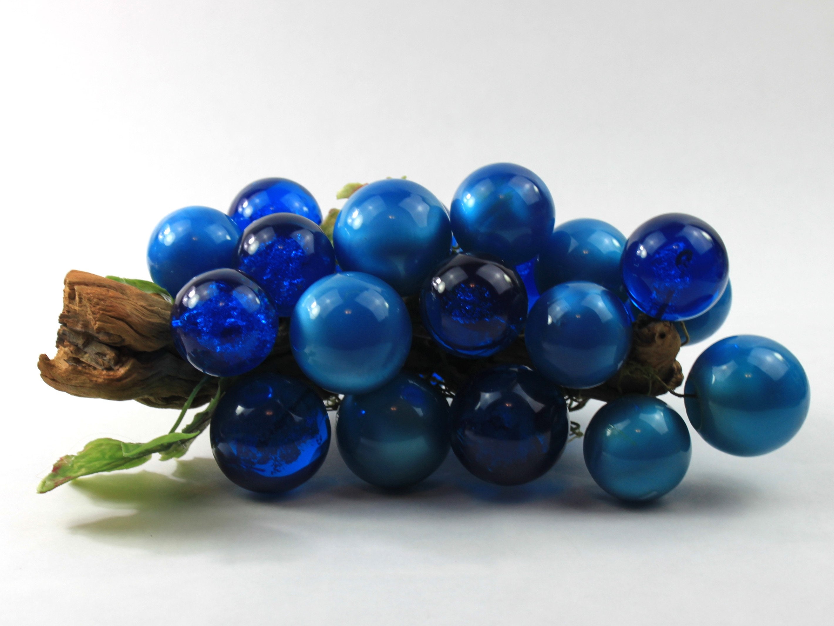 Vintage Lucite Acrylic Grape Cluster Peacock Blue Icicles Stalagmite ...