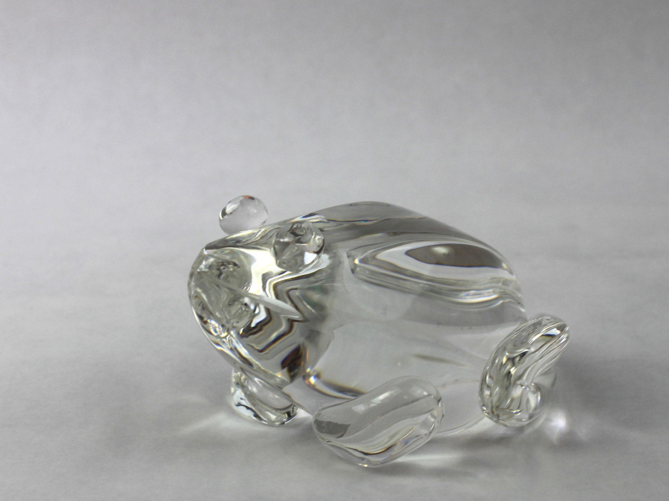 Steuben Crystal Frog Paperweight Figurine by Lloyd Atkins - Etsy