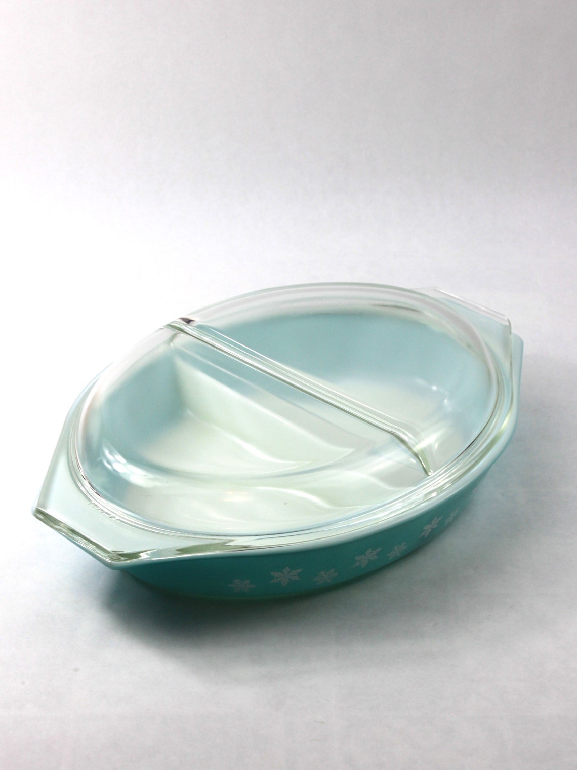 Vintage Pyrex Snowflake Blue Divided Casserole Dish 1.5 Quart - Etsy