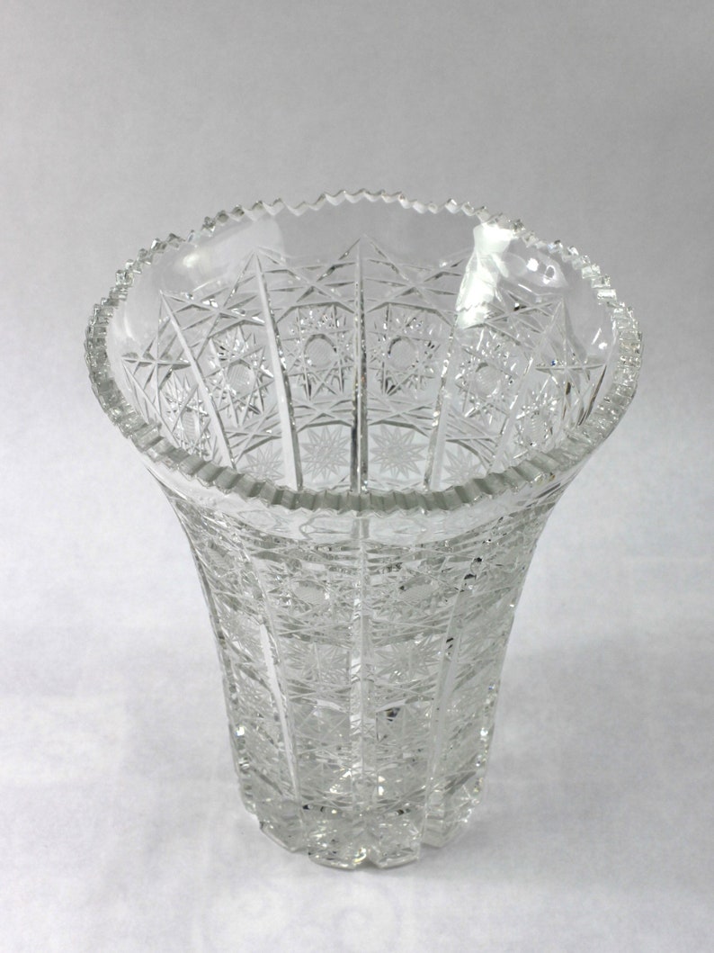 Queen Anne Lace Vase Bohemia Hand Cut Lead Crystal - Etsy