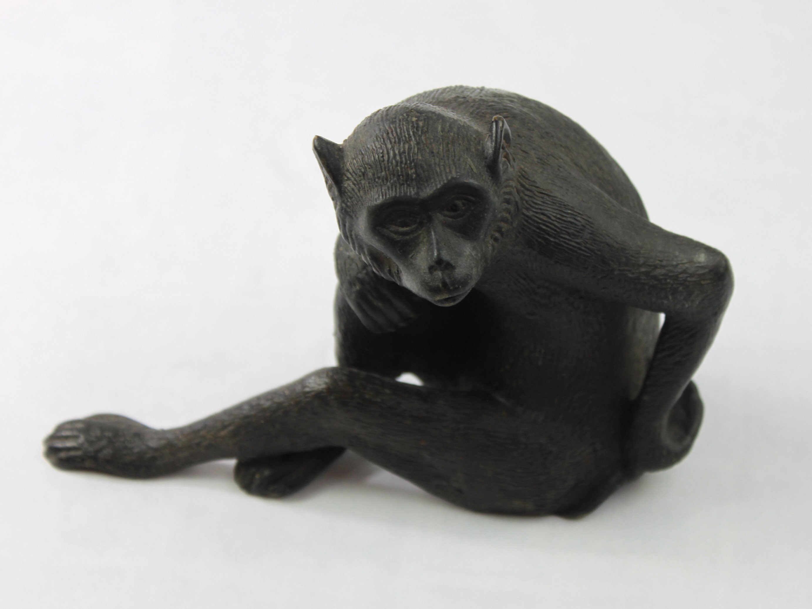 Asian Bronze Monkey Sculpture - Etsy