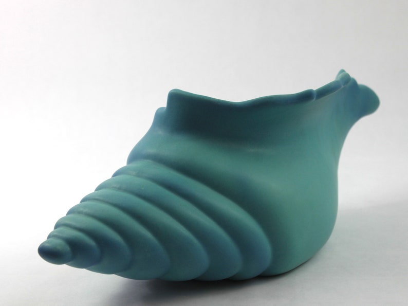 Van Briggle Pottery Blue Colorado Conch Shell Vase Centerpiece - Etsy
