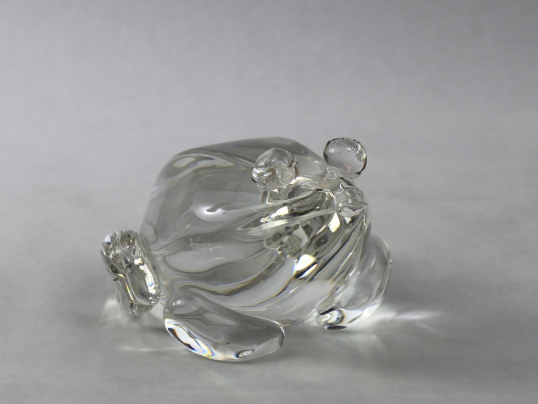 Steuben Crystal Frog Paperweight Figurine by Lloyd Atkins - Etsy