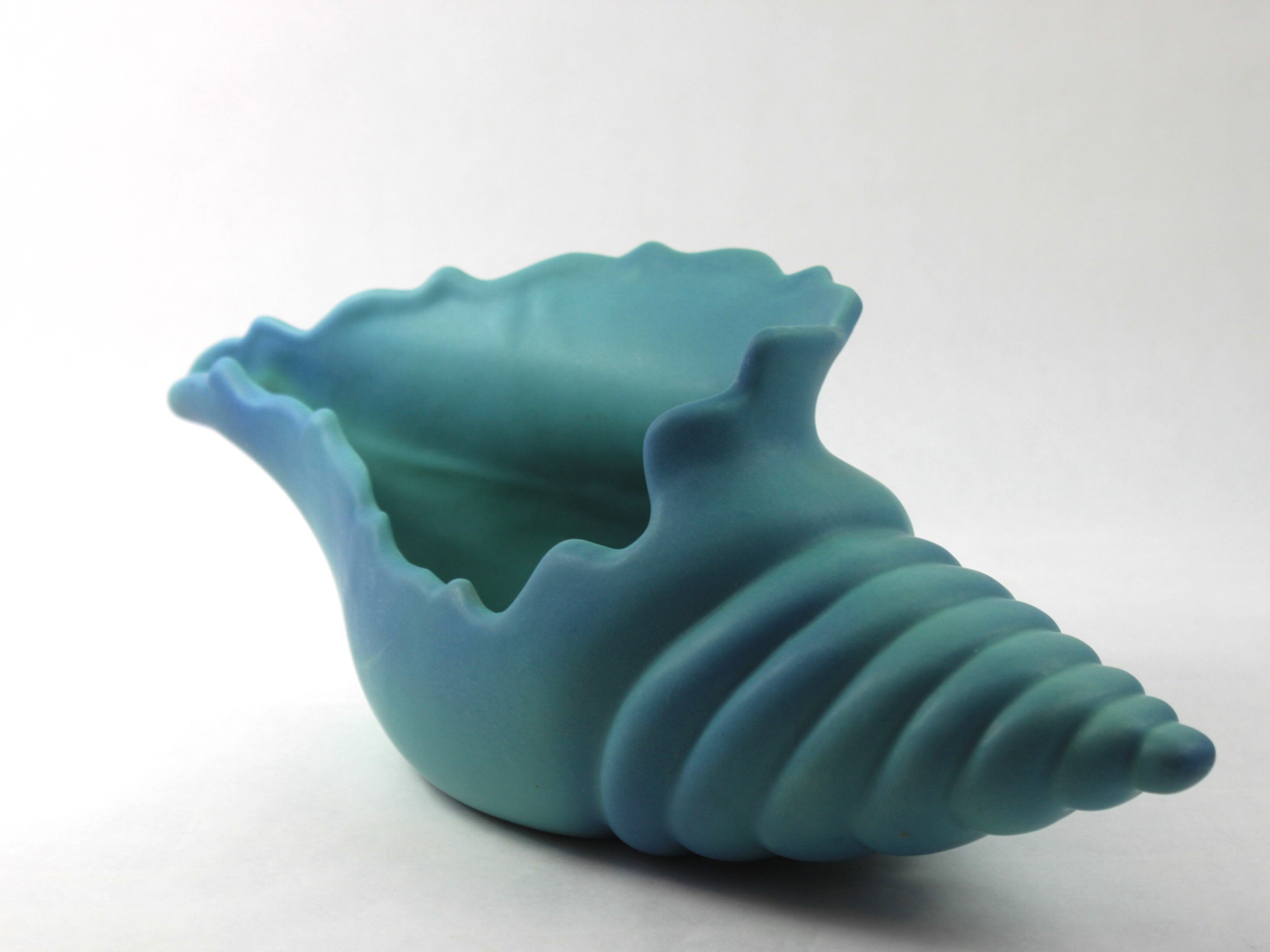 Van Briggle Pottery Blue Colorado Conch Shell Vase Centerpiece - Etsy