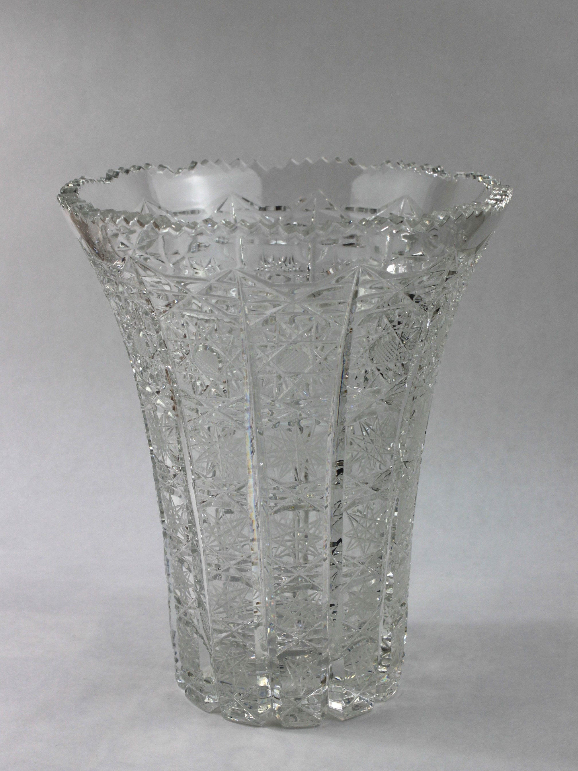 Queen Anne Lace Vase Bohemia Hand Cut Lead Crystal - Etsy