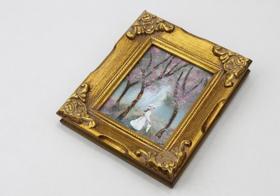 Jean Lucey Enamel on Copper Painting Girl in Forest With - Etsy