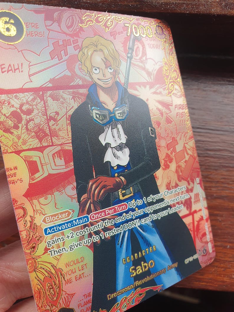 Sabo Anime Holo Card – One Piece Style Custom Collectible Display Gift ...