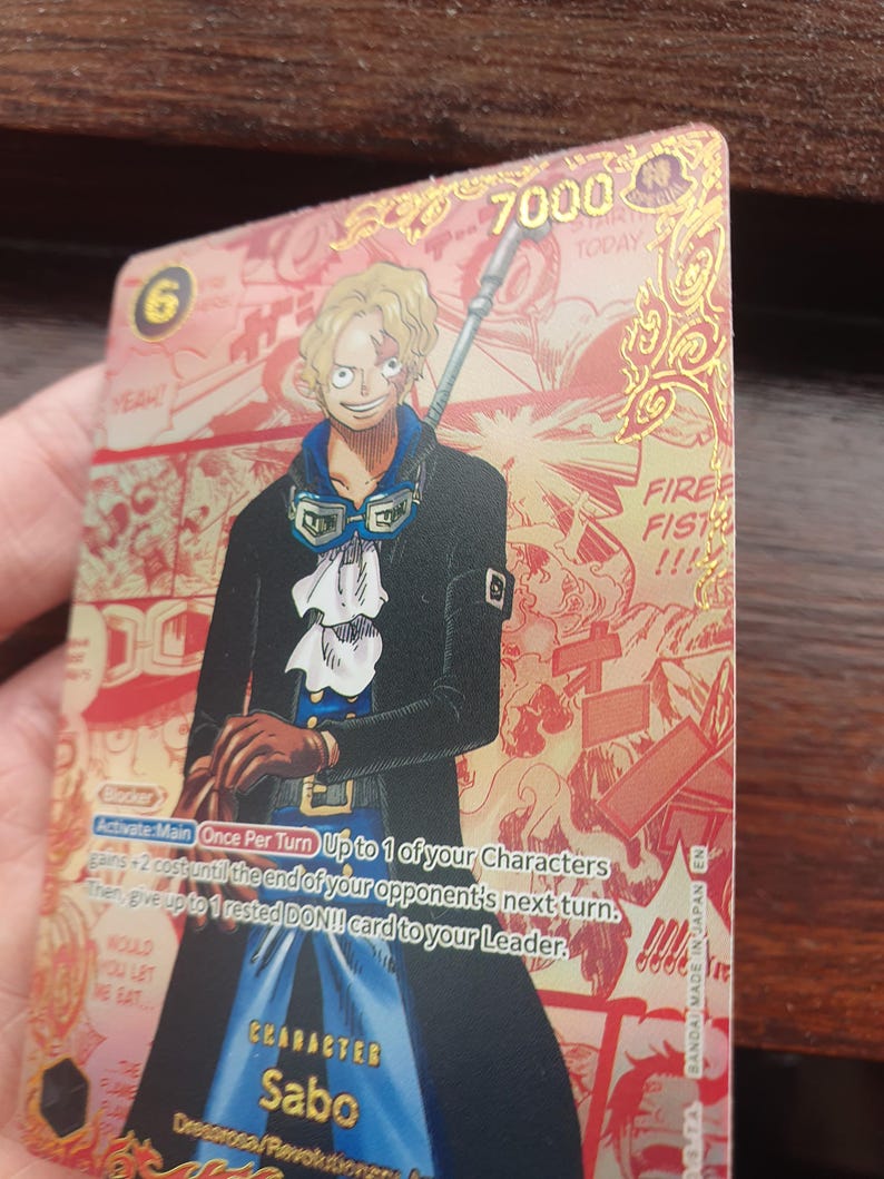 Sabo Anime Holo Card – One Piece Style Custom Collectible Display Gift ...