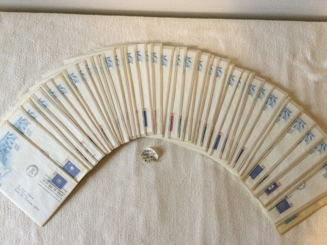 Set of 50 States of the United States Flags 1976 Bicentennial First Day ...