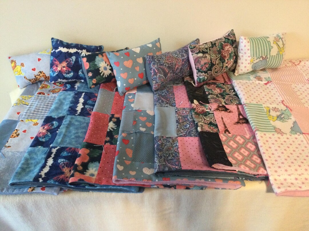 Doll Blanket and Pillow Set. Seven Patchwork Options to Cover Dolls or ...