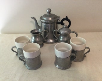 Pewter Coffee Set - Etsy