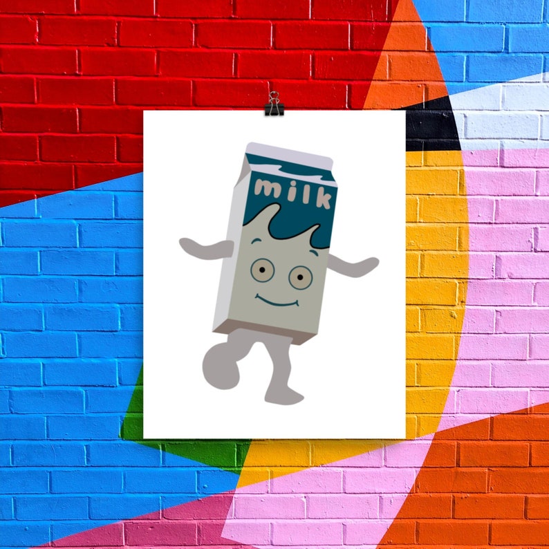 Retro Milk Bottle Carton Poster - Coffee and TV by Blur - Retro Britpop ...