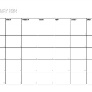 Printable 2024 Calendar, Month a Page, Monday Start Pdf - Etsy