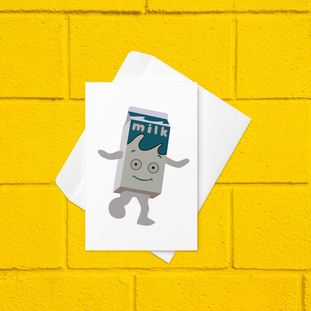 Retro Milk Bottle Carton Greeting Card - Coffee and TV by Blur - Retro ...