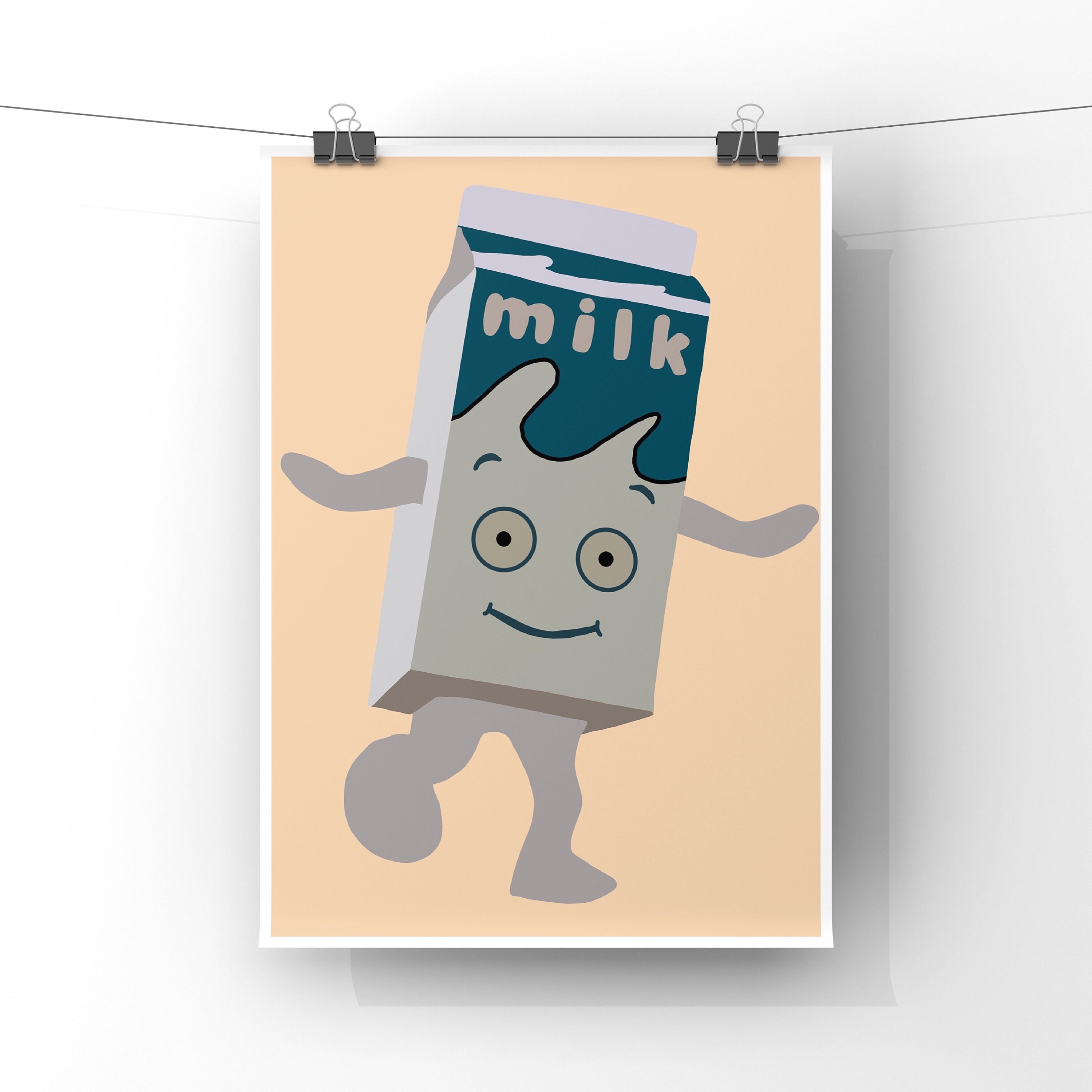 Vintage Milk Bottle Carton Poster Coffee and TV by Blur - Etsy