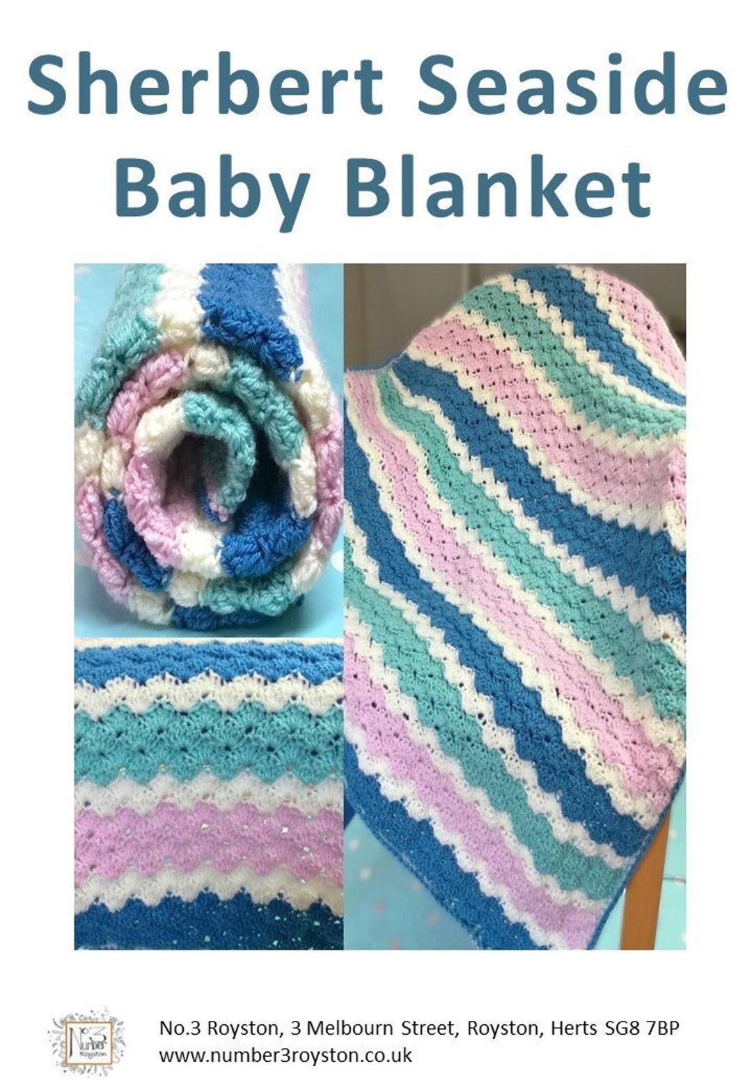 Sherbert Seaside Crochet Baby Blanket Pattern - Etsy