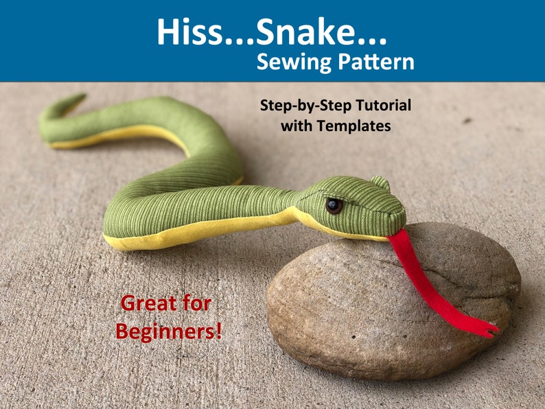 Snake Sewing Pattern With Templates Beginner PDF Step-by-step Tutorial ...