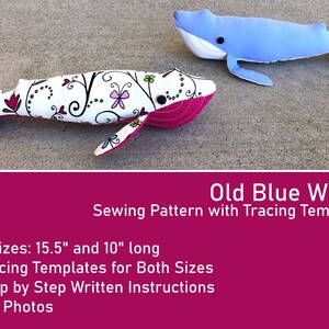 Blue Whale Sewing Pattern With Templates PDF 2 Sizes Stuffed Animal ...