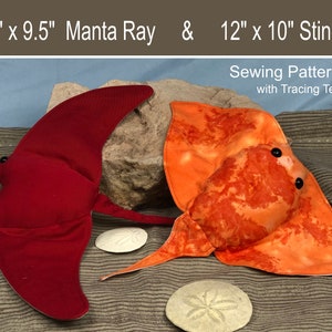 Manta Ray and Stingray Sewing Pattern PDF With Tracing Templates in 2 ...