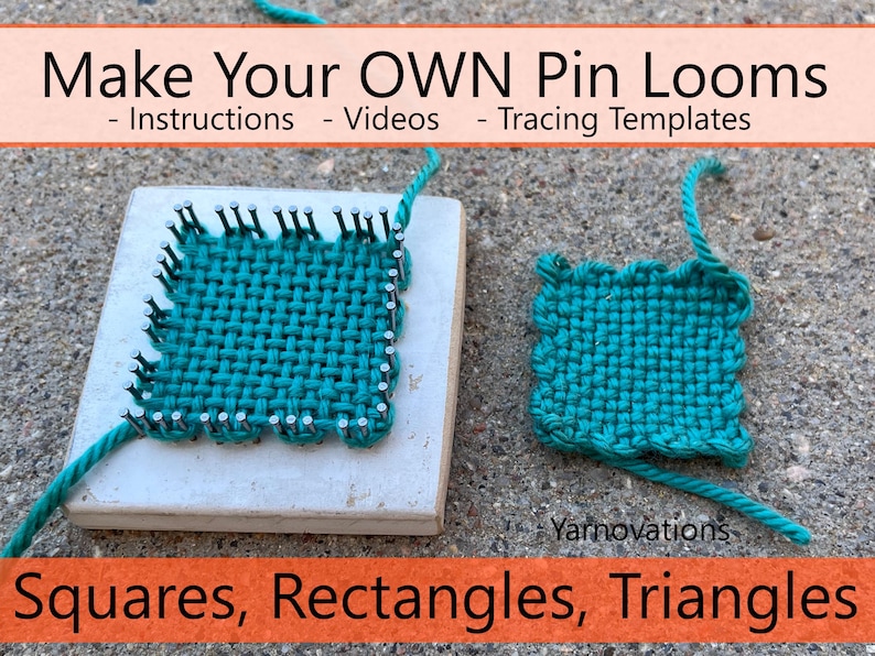 Make Pin Looms for Weaving: From Wood, Foam or Cardboard. Squares ...