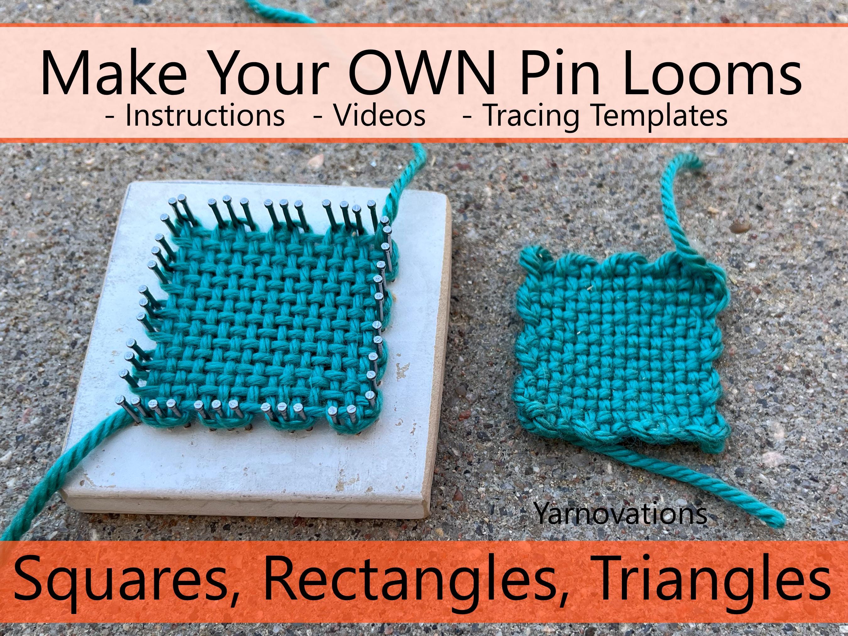 Make Pin Looms for Weaving: From Wood, Foam or Cardboard. Squares ...