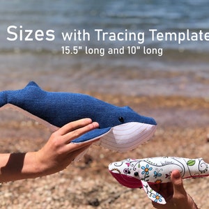 Blue Whale Sewing Pattern With Templates PDF 2 Sizes Stuffed Animal ...