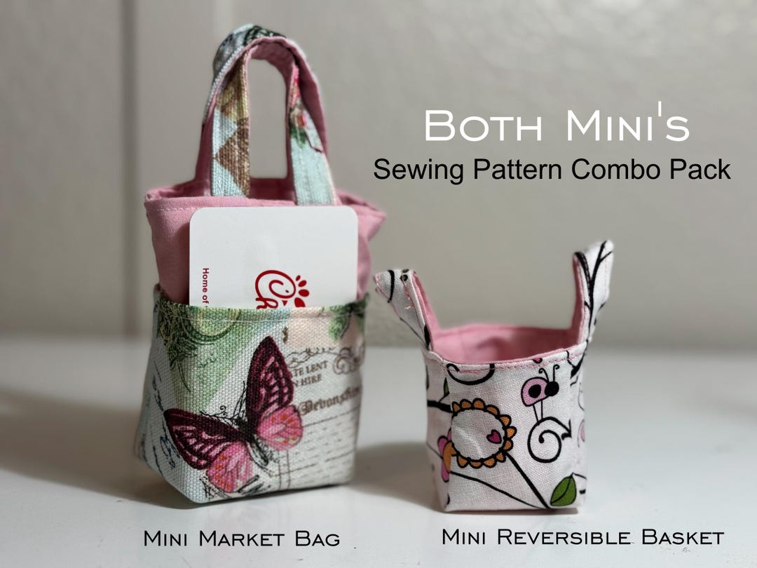 Mini Combo Pack - Sewing Pattern for Mini Market Bag (3 Styles) and ...