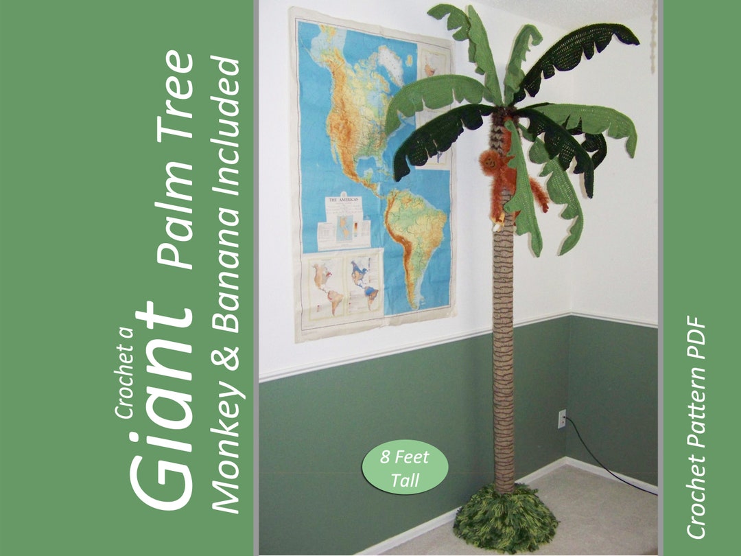 Giant Palm Tree - Crochet Pattern PDF With Crochet Monkey and Crochet ...