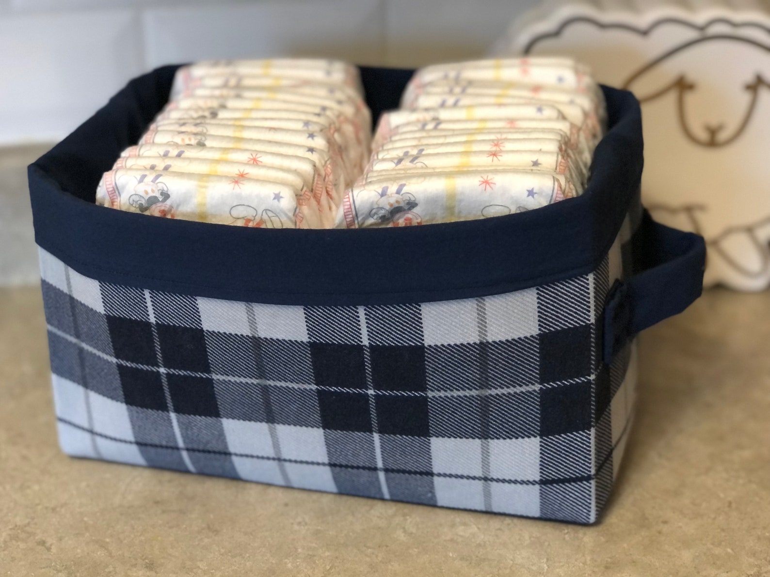 Baby Diaper Basket Sewing Pattern Diaper Caddy Diaper Storage Diaper ...