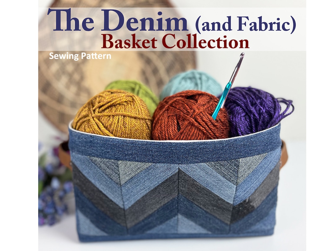 Denim Basket Collection PDF Sewing Pattern for Chevron Blue Jean ...