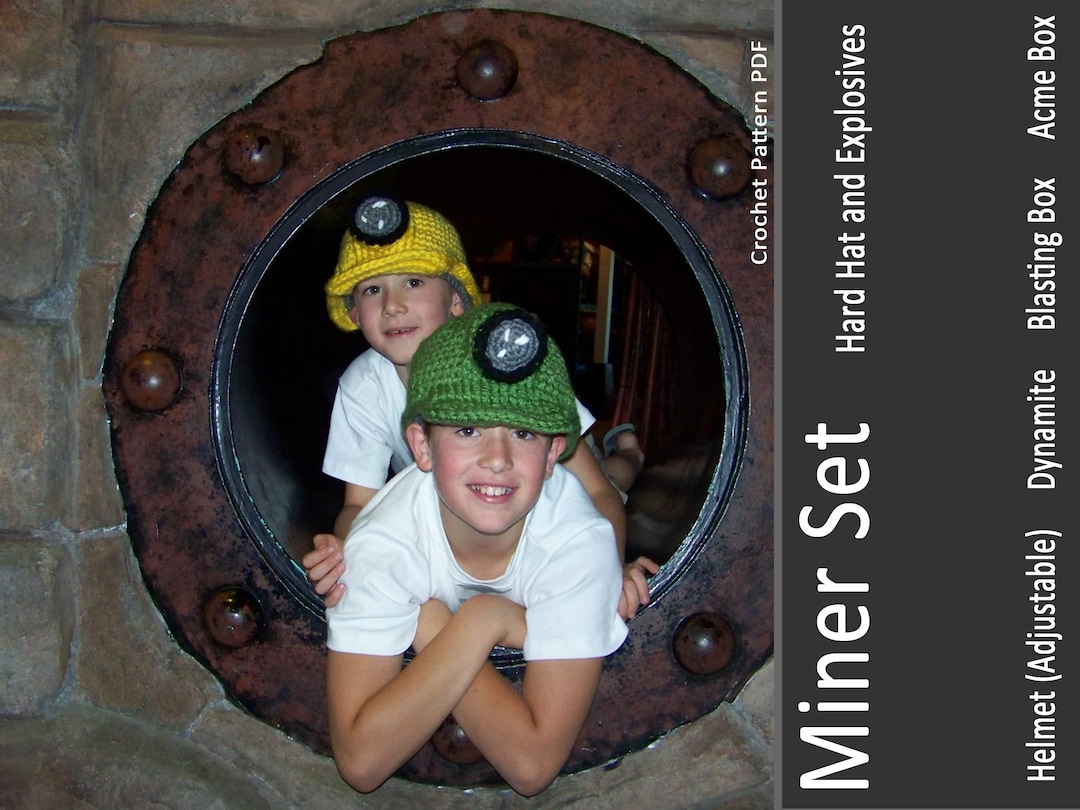 Hard Hat Crochet Pattern PDF With Mining Set Halloween Costume and Play ...