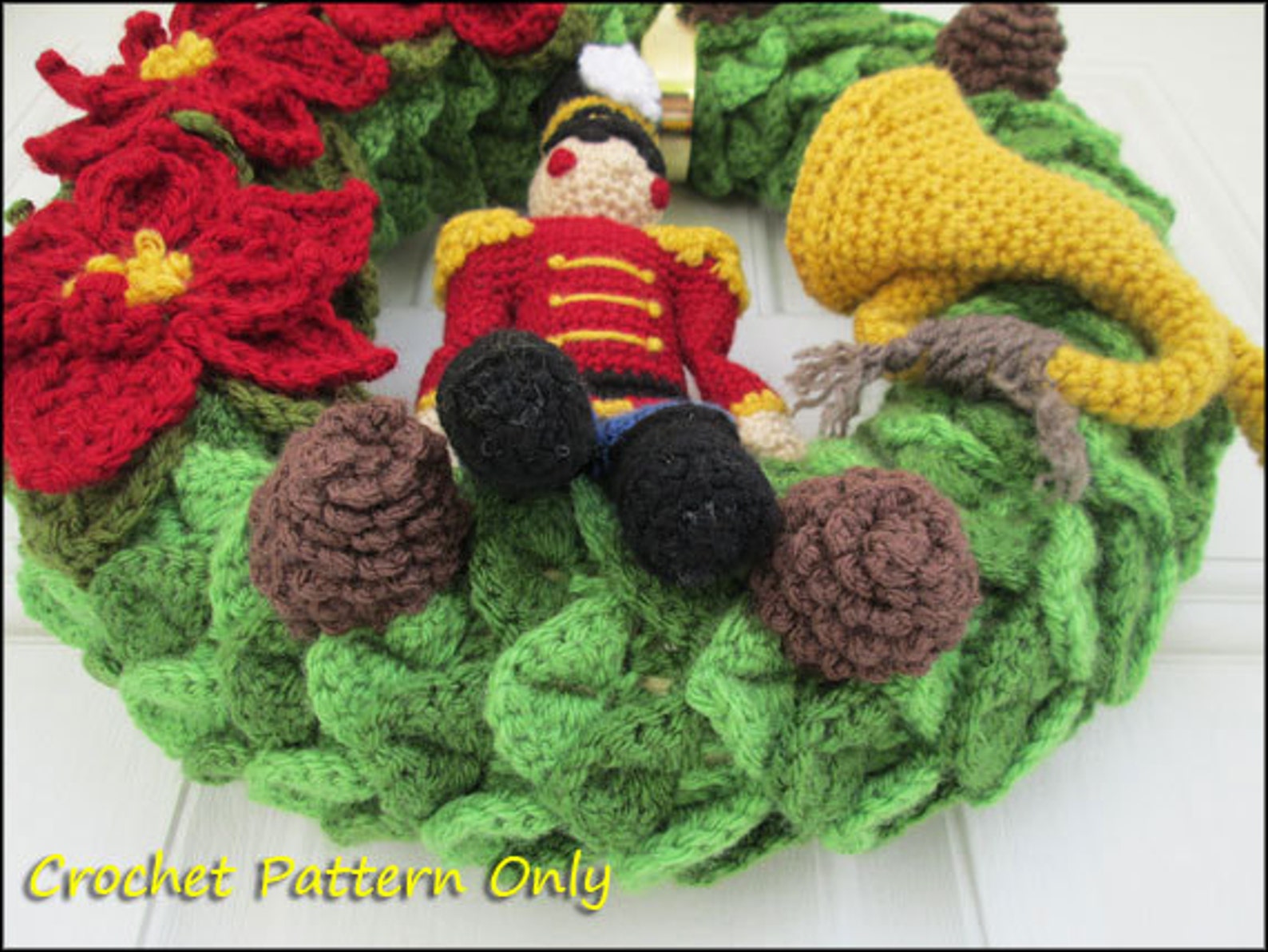 Nutcracker Toy Soldier Christmas Wreath CROCHET PATTERN - Etsy