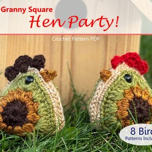 Granny Square Chicken Crochet Pattern PDF -9 Birds- Chicken, Turkey ...
