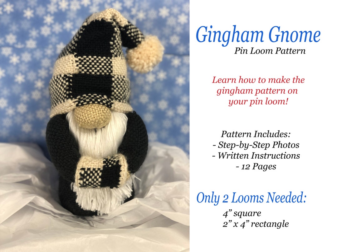 Gingham Gnome Pin Loom Pattern - Etsy