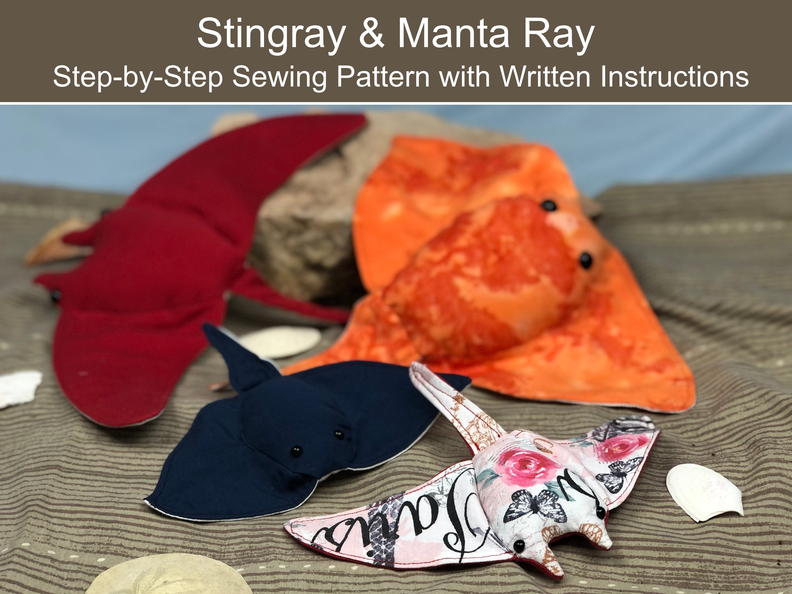 Manta Ray and Stingray Sewing Pattern PDF With Tracing Templates in 2 ...