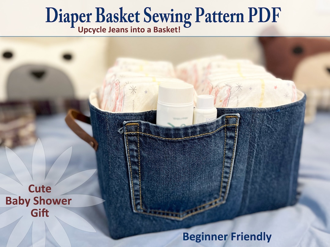 Baby Diaper Basket Sewing Pattern Diaper Caddy Diaper Storage Diaper ...