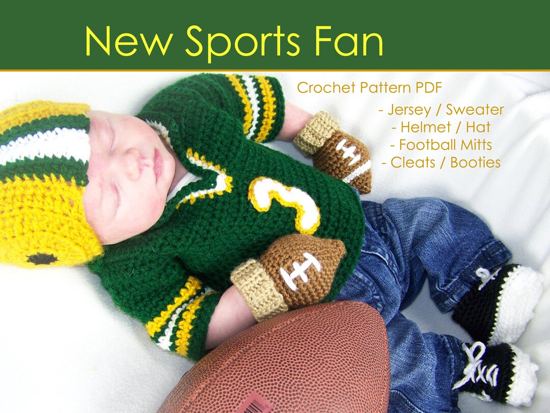 Newborn Baby Football Outfit - Helmet Hat Mitts Cleats Booties Jersey ...