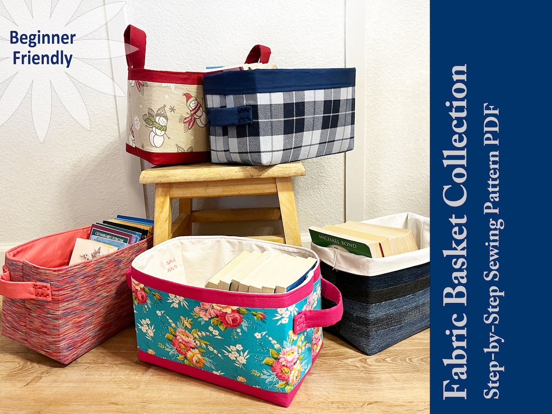 Fabric Basket Sewing Pattern PDF Storage Basket Storage Box Easy ...