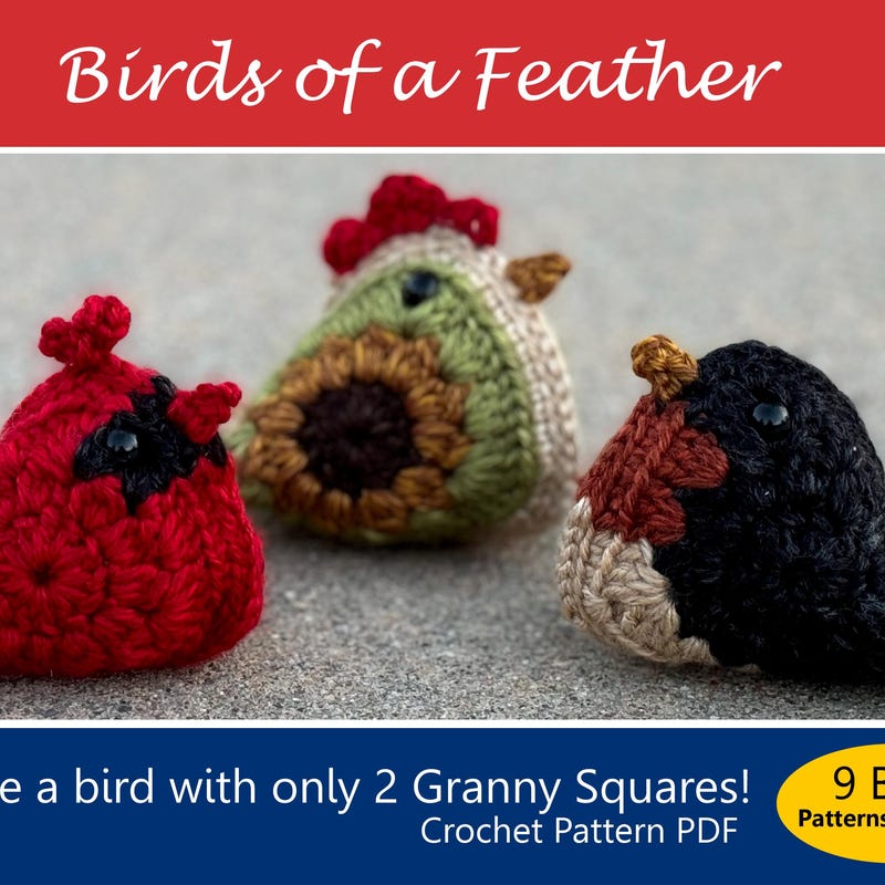 Granny Square Birds Pattern - Etsy UK