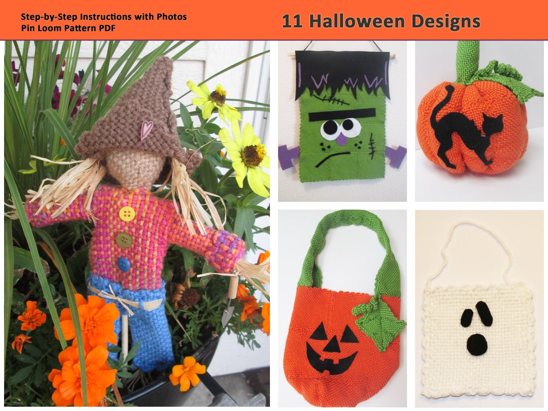 11 Halloween Pin Loom Projects Step by Step Patterns With Templates ...