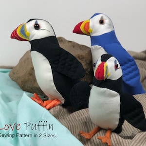 Puffin Sewing Pattern With Templates - Step by Step Instructions With ...