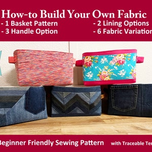 Fabric Basket Sewing Pattern PDF Storage Basket Storage Box Easy ...