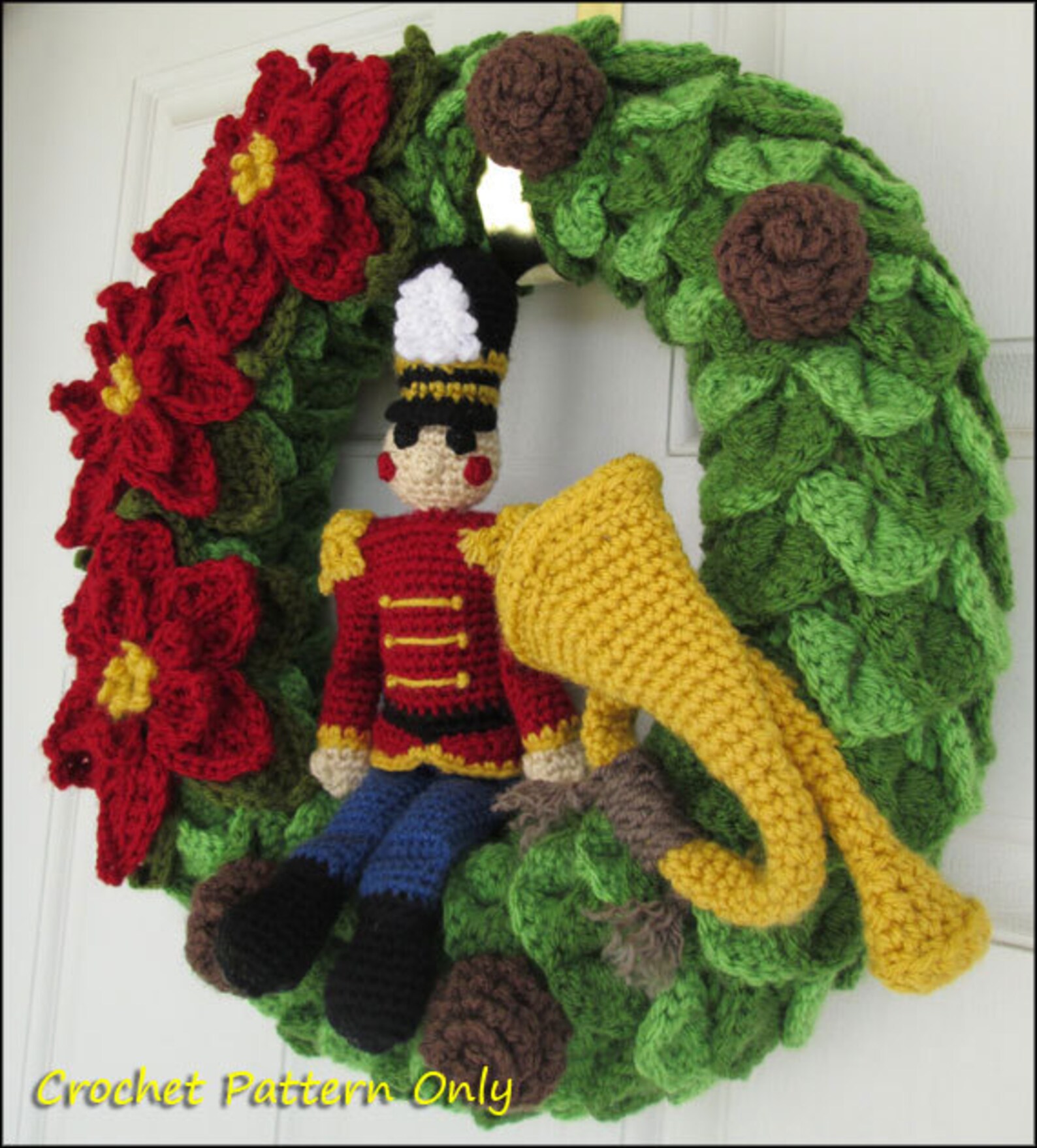 Nutcracker Toy Soldier Christmas Wreath CROCHET PATTERN | Etsy
