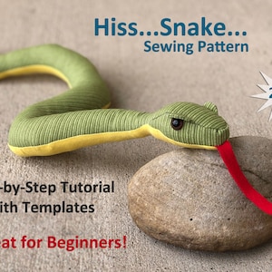 Snake Sewing Pattern With Templates Beginner PDF Step-by-step Tutorial ...