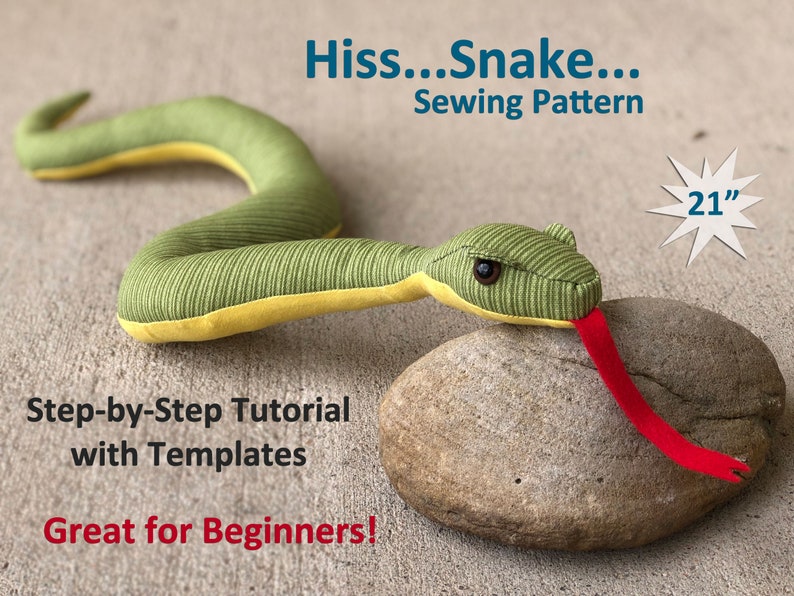 Snake Sewing Pattern With Templates Beginner PDF Step-by-step Tutorial ...