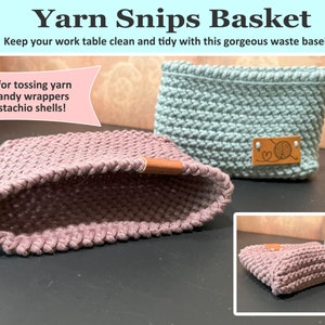 Yarn Snips Trash Basket - CROCHET PATTERN PDF - Waste Basket Trash Can ...